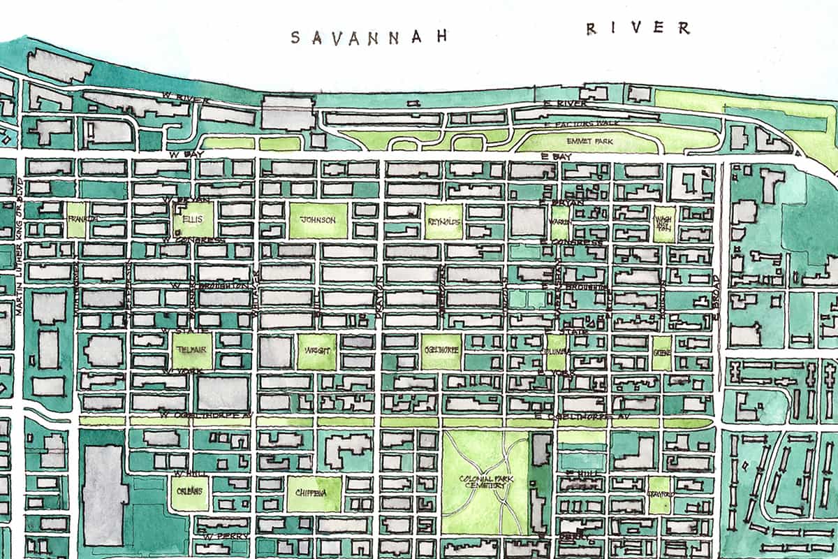 Savannah Historic District Map - Savannah First-Timer's Guide
